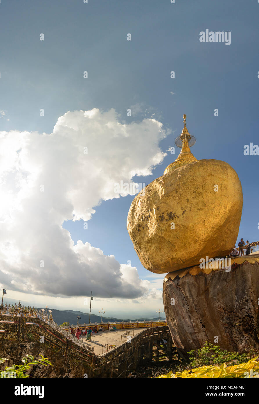 Kyaikto: mount Kyaiktiyo Pagoda (Golden Rock), , Mon State, Myanmar ...