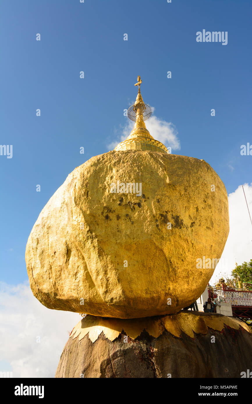 Kyaikto: mount Kyaiktiyo Pagoda (Golden Rock), , Mon State, Myanmar ...