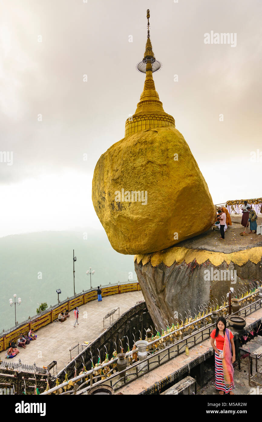 Kyaikto: mount Kyaiktiyo Pagoda (Golden Rock), , Mon State, Myanmar ...