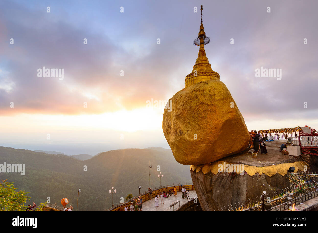 Kyaikto: mount Kyaiktiyo Pagoda (Golden Rock), , Mon State, Myanmar ...