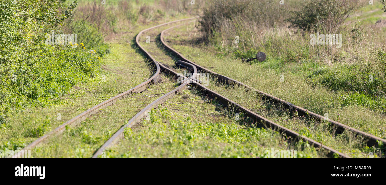 Railway track switch Stock Photo - Alamy