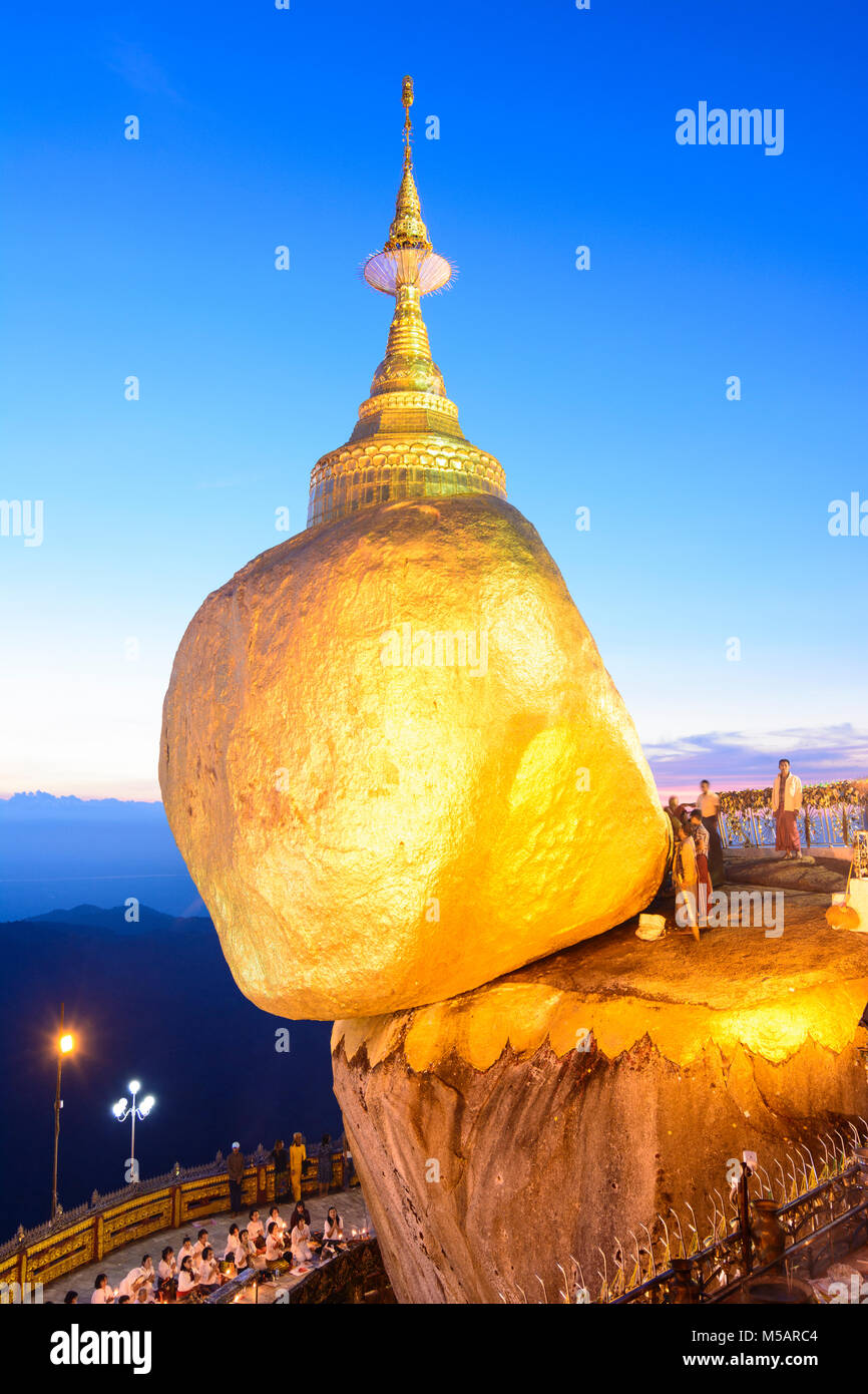 Kyaikto: mount Kyaiktiyo Pagoda (Golden Rock), , Mon State, Myanmar ...
