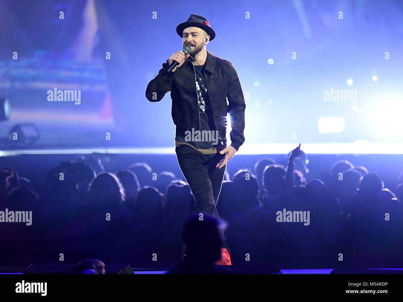 Justin Timberlake performs on stage during the 2018 BRIT Awards show ...