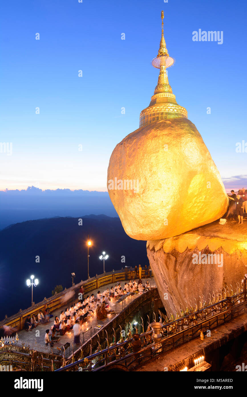 Kyaikto: mount Kyaiktiyo Pagoda (Golden Rock), , Mon State, Myanmar ...