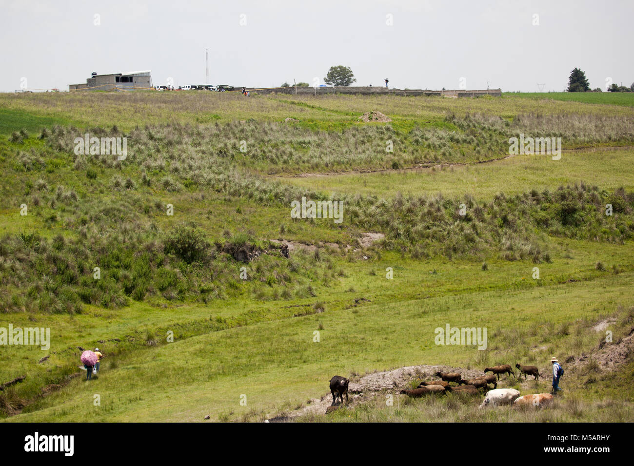 People near the farm house Joaquin "El Chapo" Guzman used to escape Altiplano prison near Toluca ...