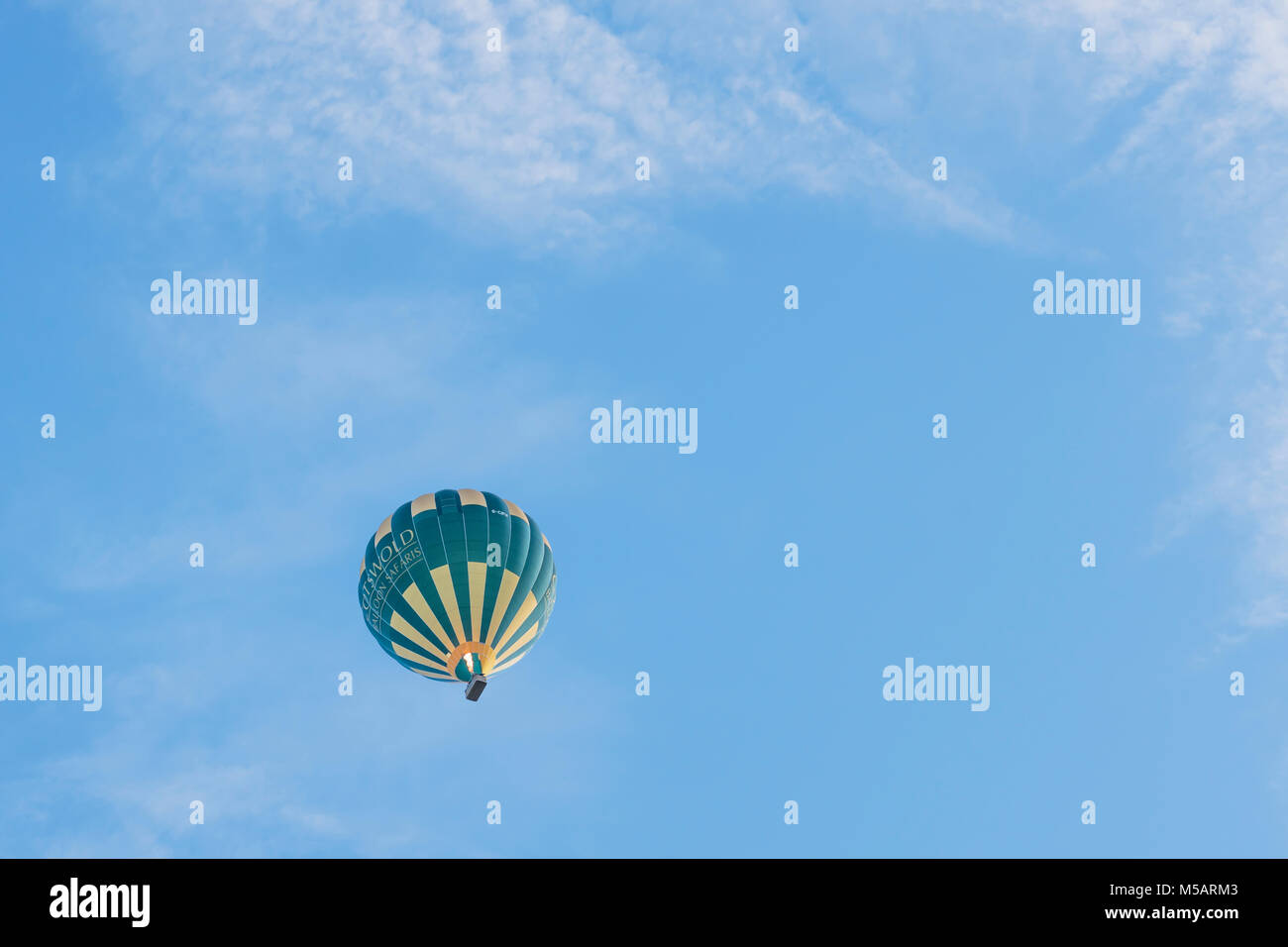 Hot air balloon in flight Stock Photo - Alamy