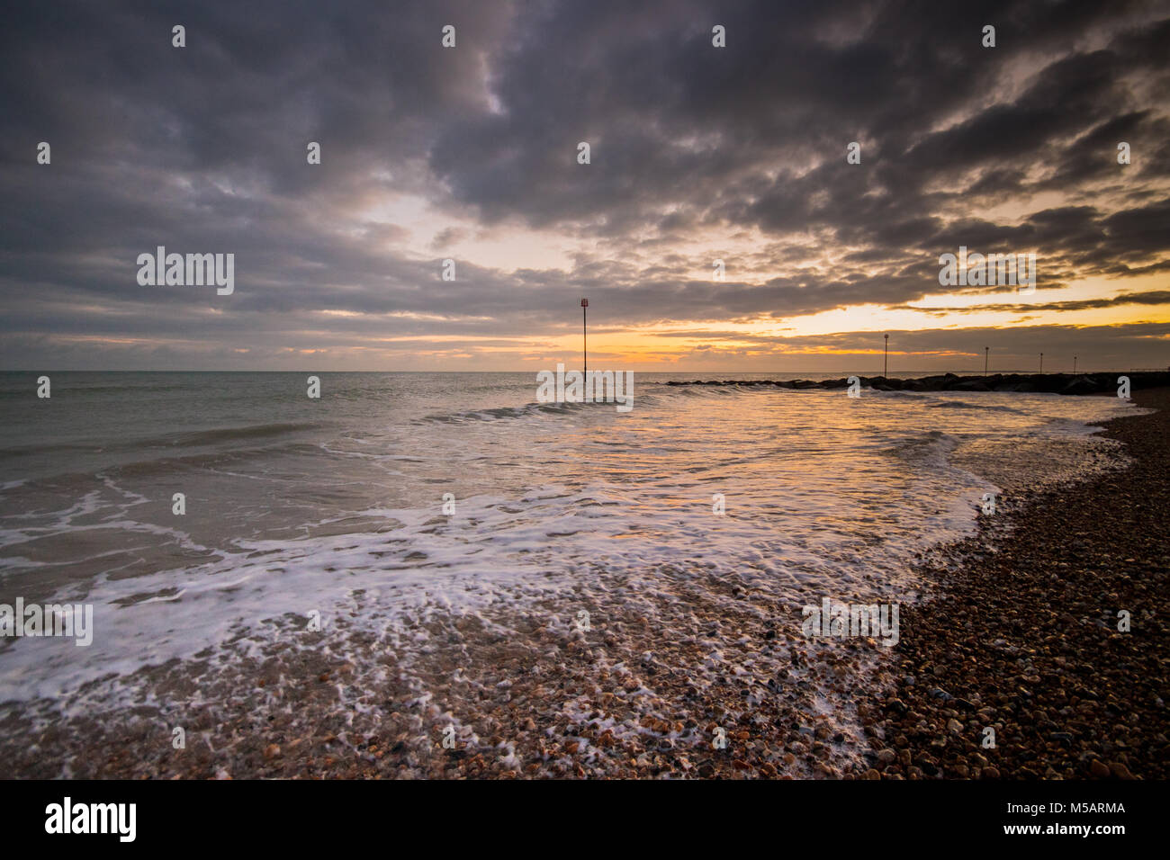 Sunset at Bognor Regis seafront, West Sussex, UK Stock Photo - Alamy