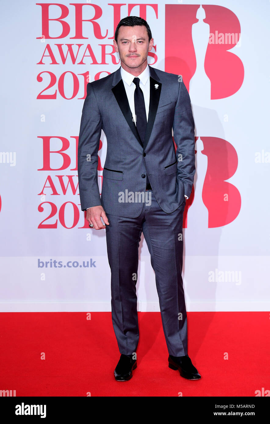 Luke Evans attending the Brit Awards at the O2 Arena, London Stock ...