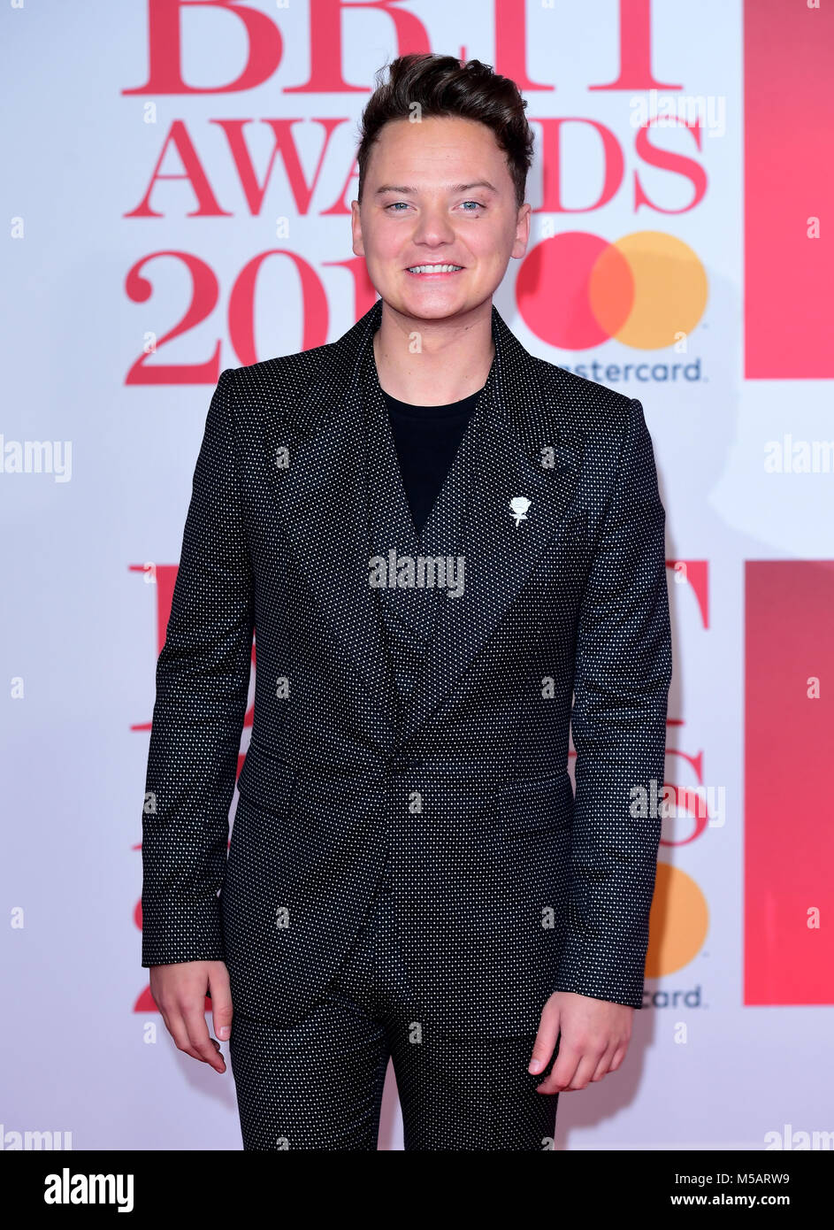 Conor Maynard attending the Brit Awards at the O2 Arena, London Stock ...