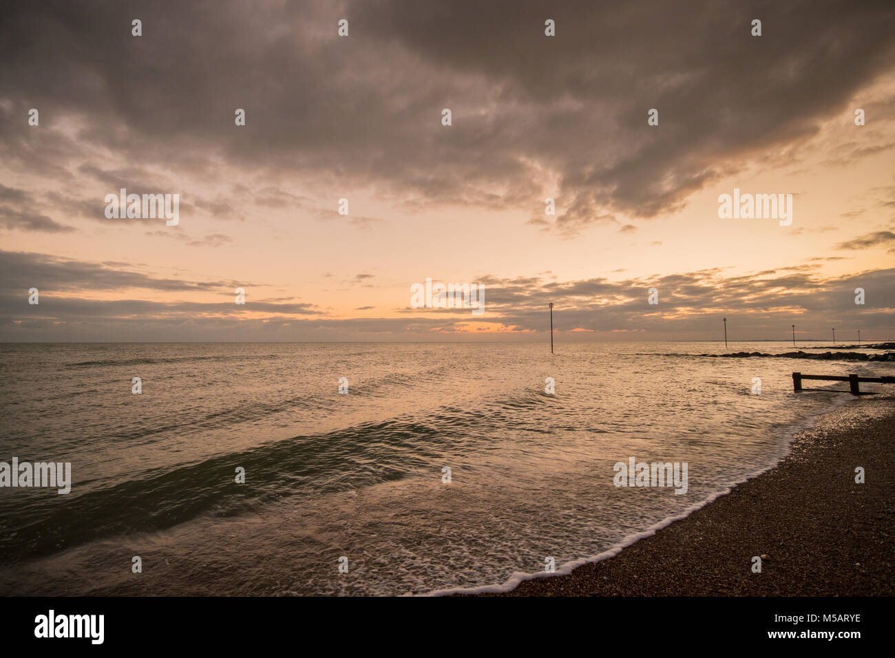 Sunset at Bognor Regis seafront, West Sussex, UK Stock Photo - Alamy