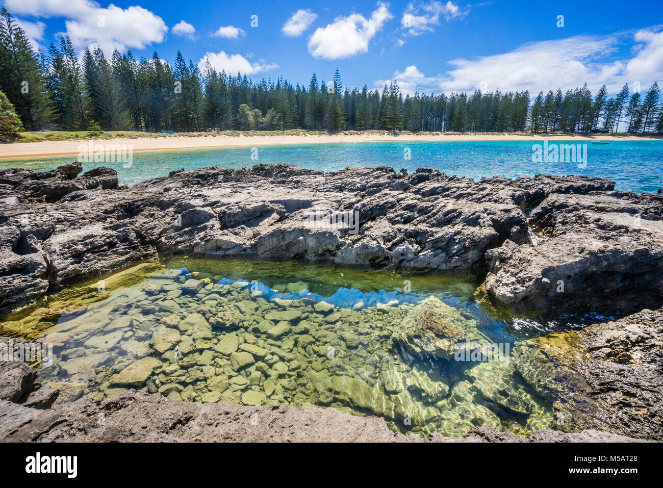 Norfolk Island, Australian external territory, view of Emily Bay Stock ...
