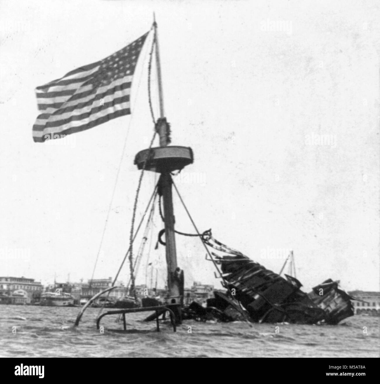 USS Maine (ACR-1). The wrecked Maine, Havana, Cuba Stock Photo - Alamy