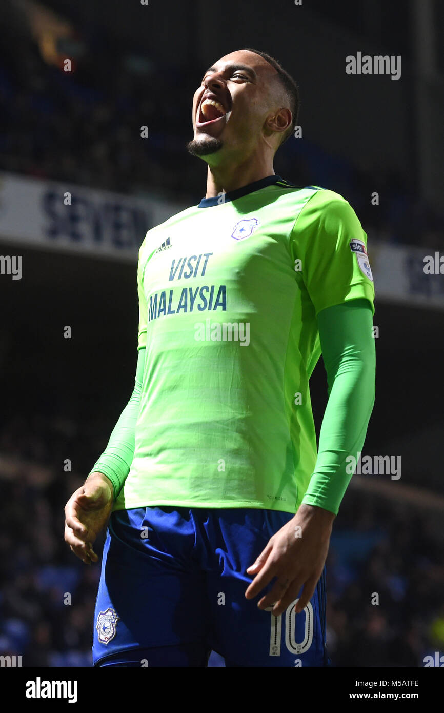 Cardiff citys kenneth zohore celebrates scoring hi-res stock ...