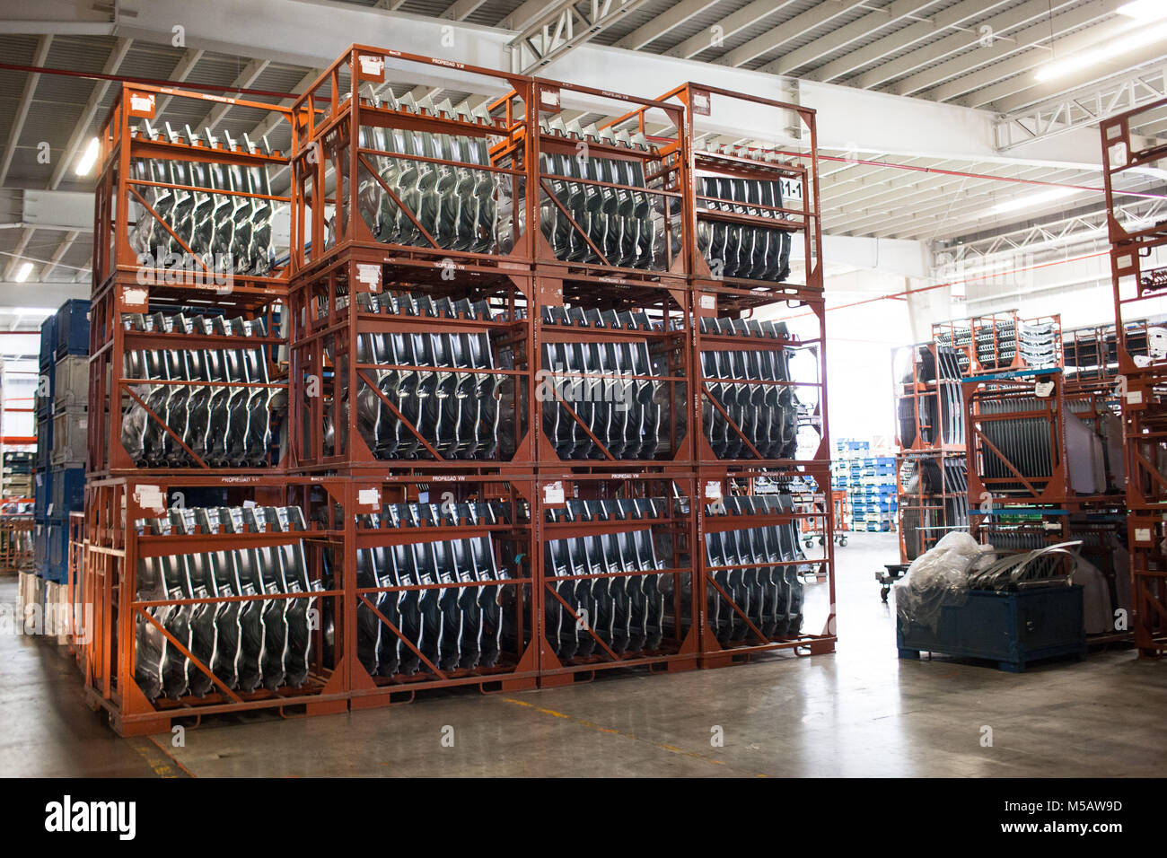 The golf vehicle section of the Volkswagen factory in Puebla, Mexico on ...