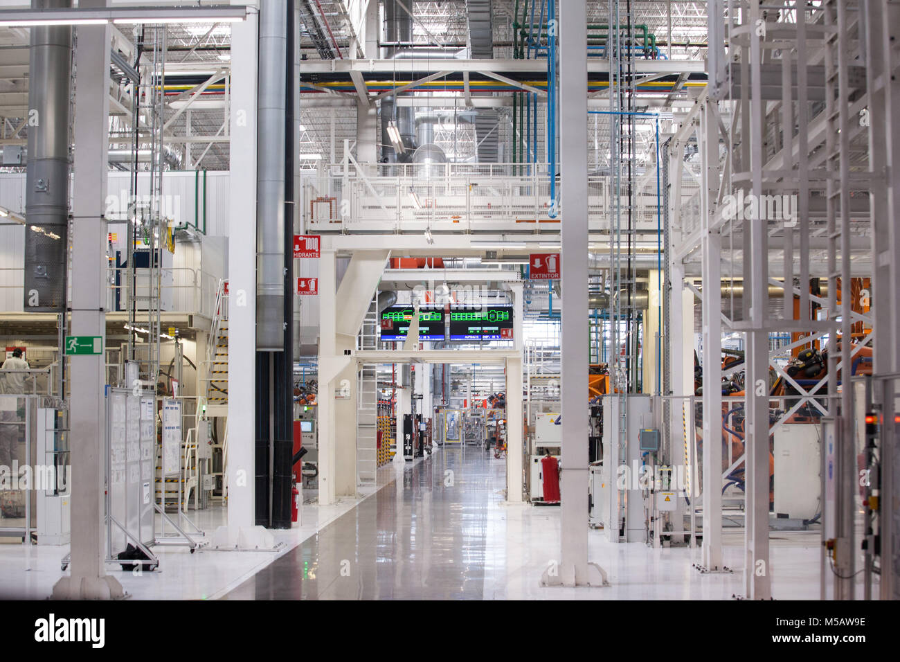 The Golf vehicle section of the Volkswagen factory in Puebla, Mexico ...