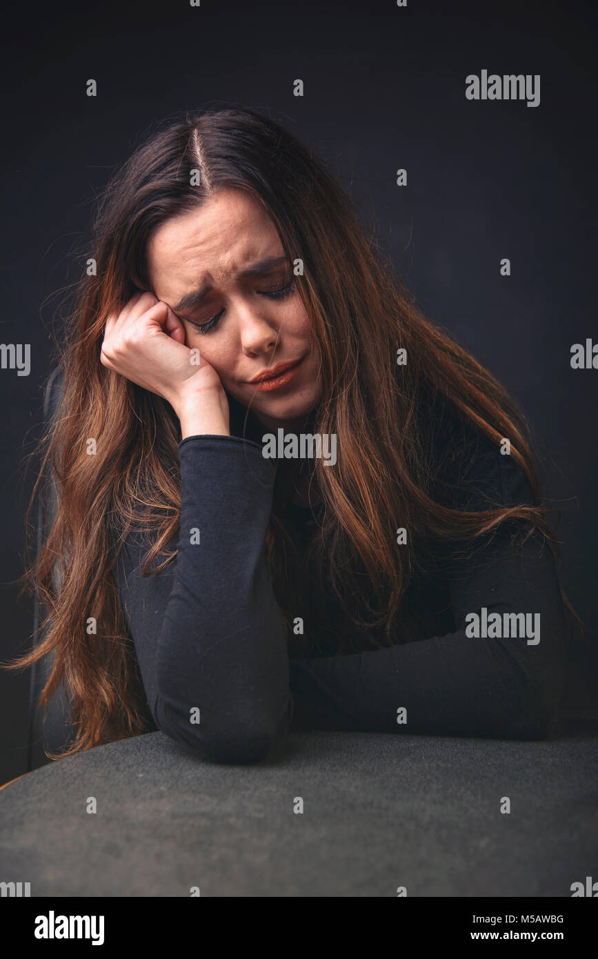 Sad depressed tears hi-res stock photography and images - Alamy