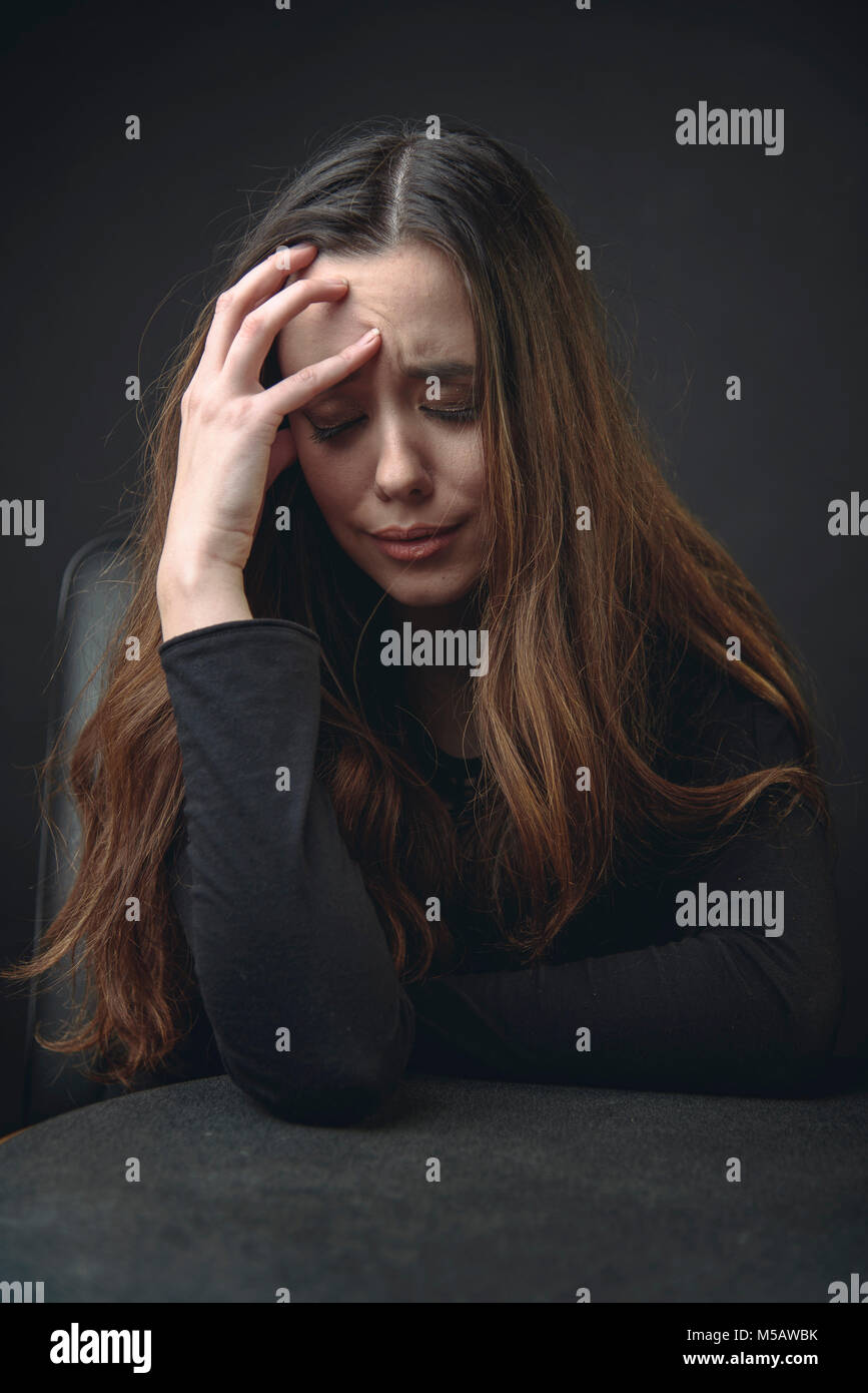 Sad depressed woman hi-res stock photography and images - Alamy
