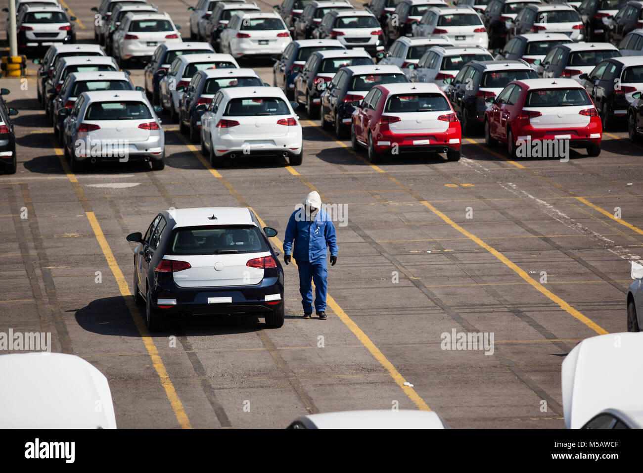 Vehicles ready to ship from the Volkswagen factory in Puebla, Mexico on ...