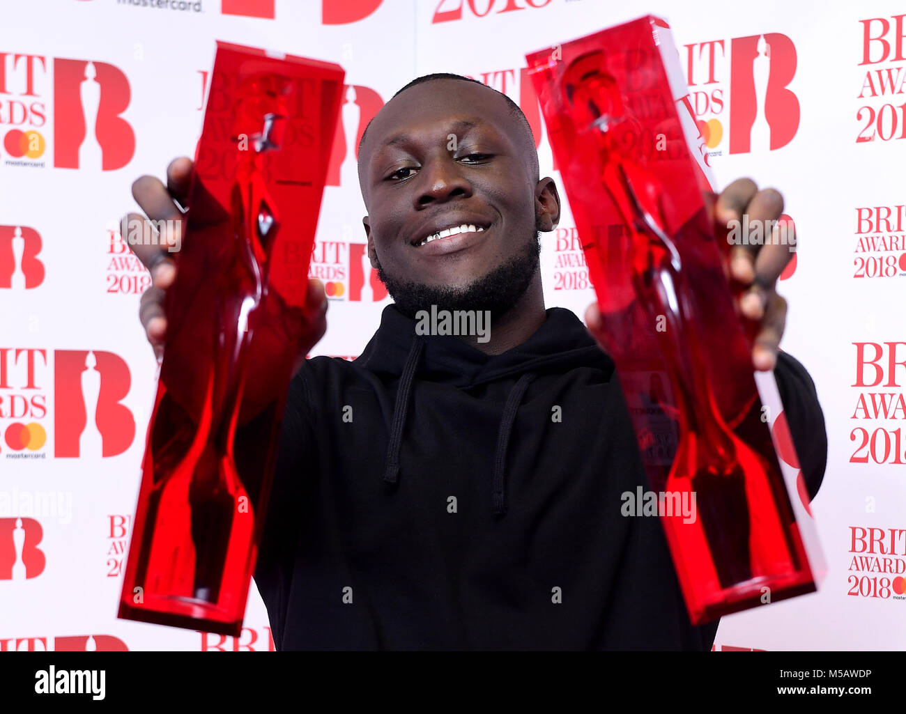 Stormzy with his British Album of the Year and British Male Solo Artist ...