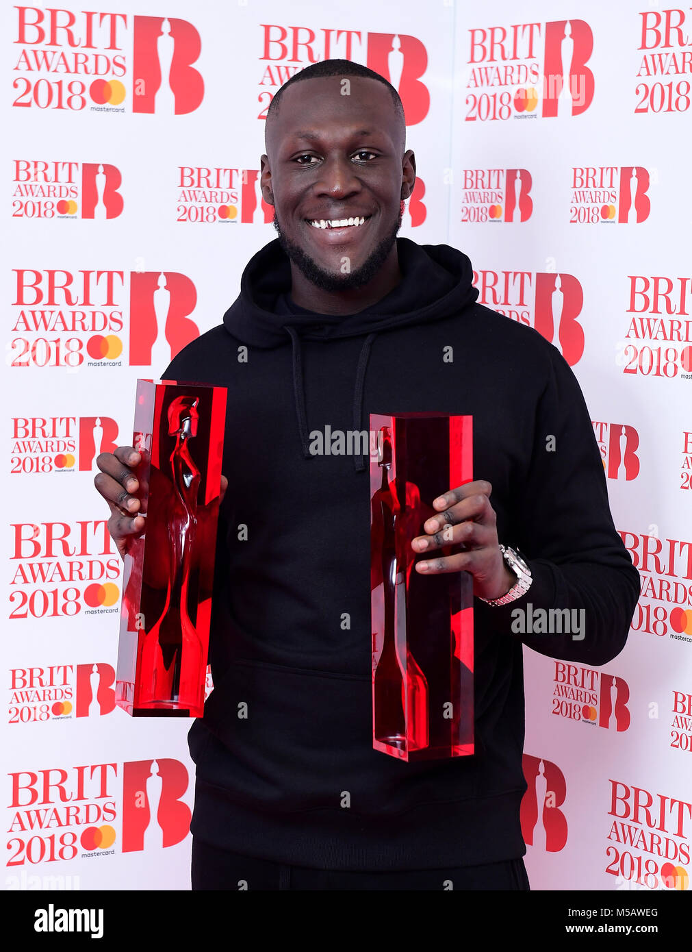 Stormzy with his British Album of the Year and British Male Solo Artist ...