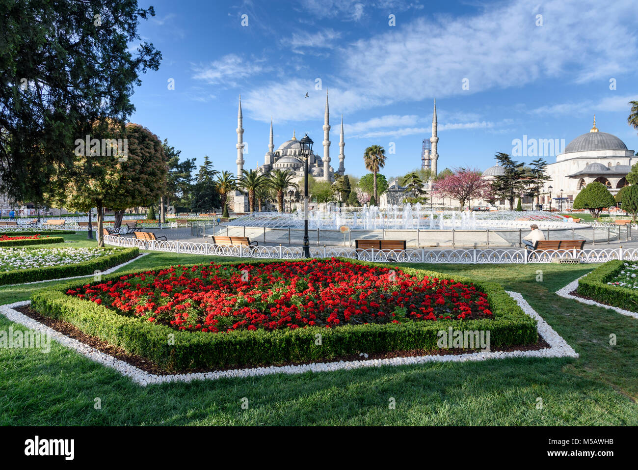 The Sehzade Mosque garden view in Istanbul. Istanbul is populer tourist ...