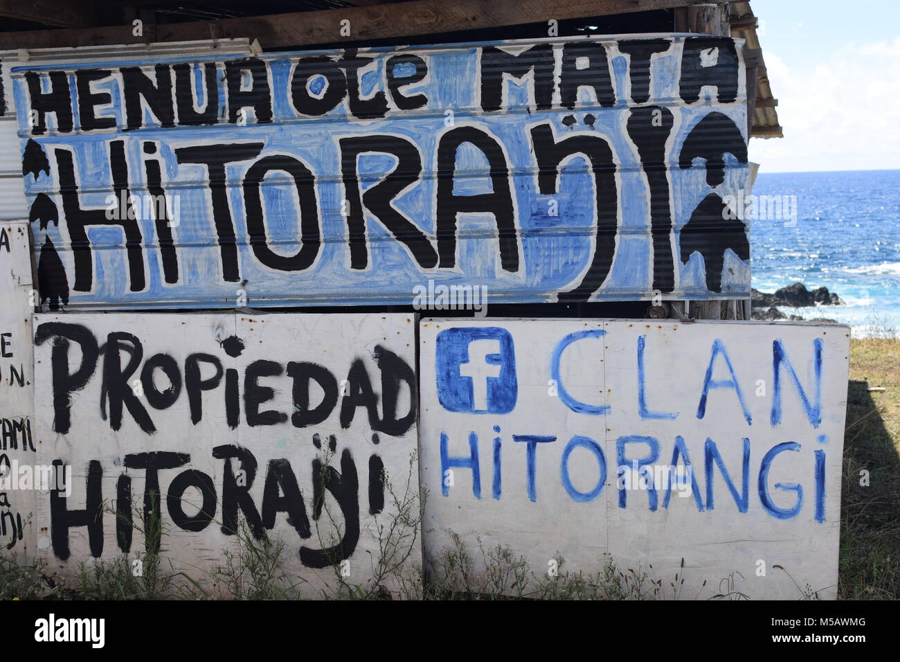 Protest placards and graffiti Easter Island Stock Photo - Alamy