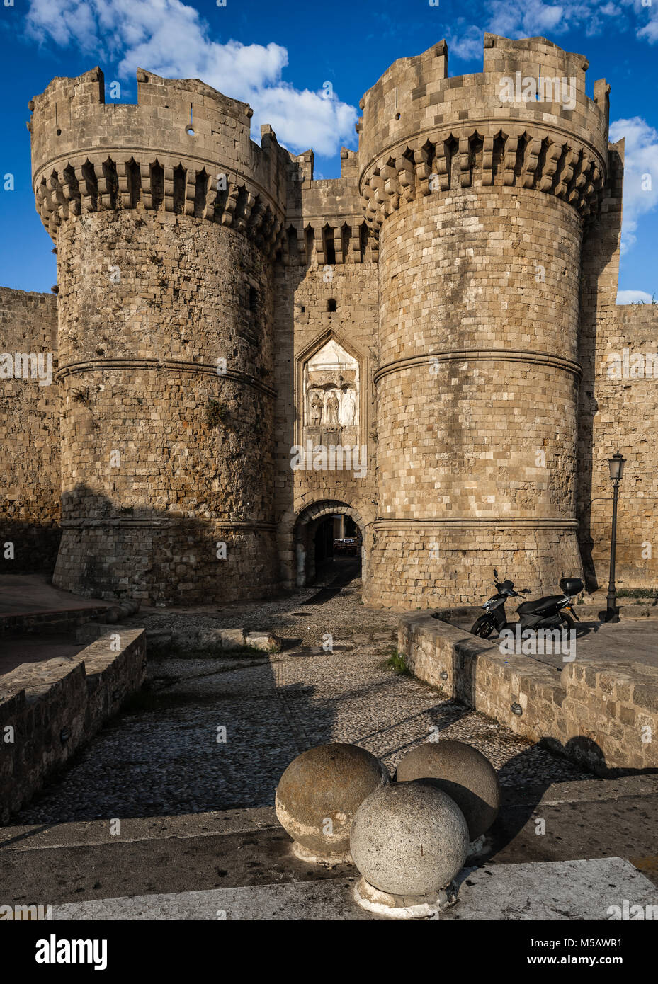 The Marine or Sea Gate, in Rhodes, Greece. This was the main entrance ...