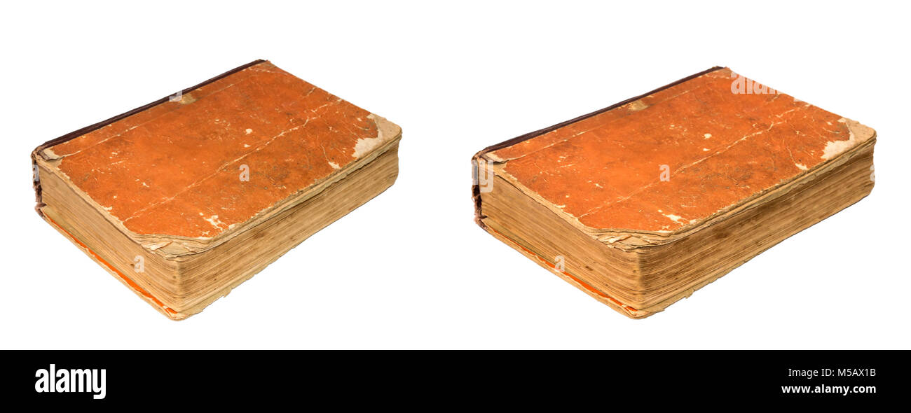 Old tattered books. Vintage torn books. Antiques isolated Stock Photo ...
