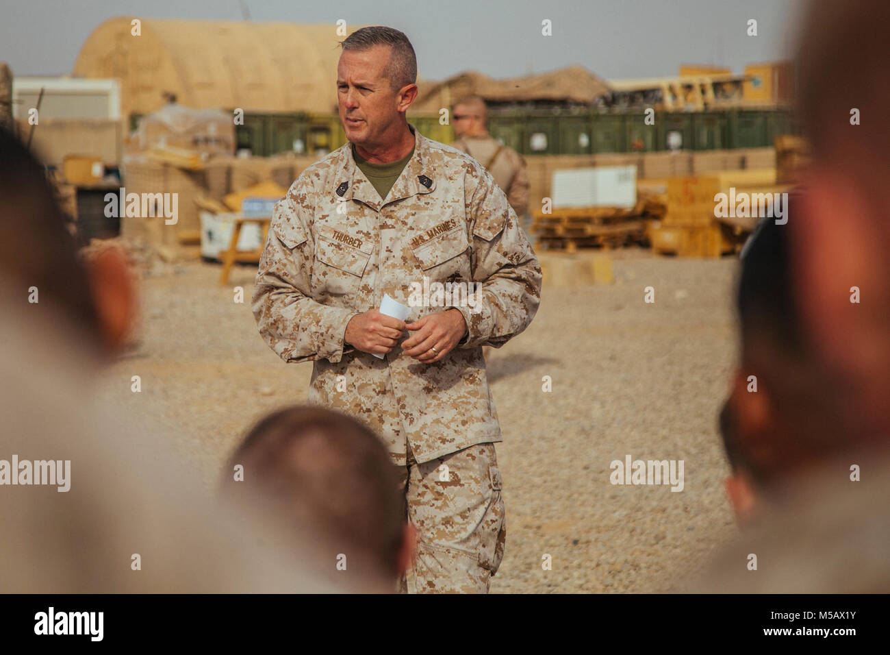U.S. Marine Sgt. Maj. William T. Thurber, sergeant major of Marine Corps Forces Central Command ...
