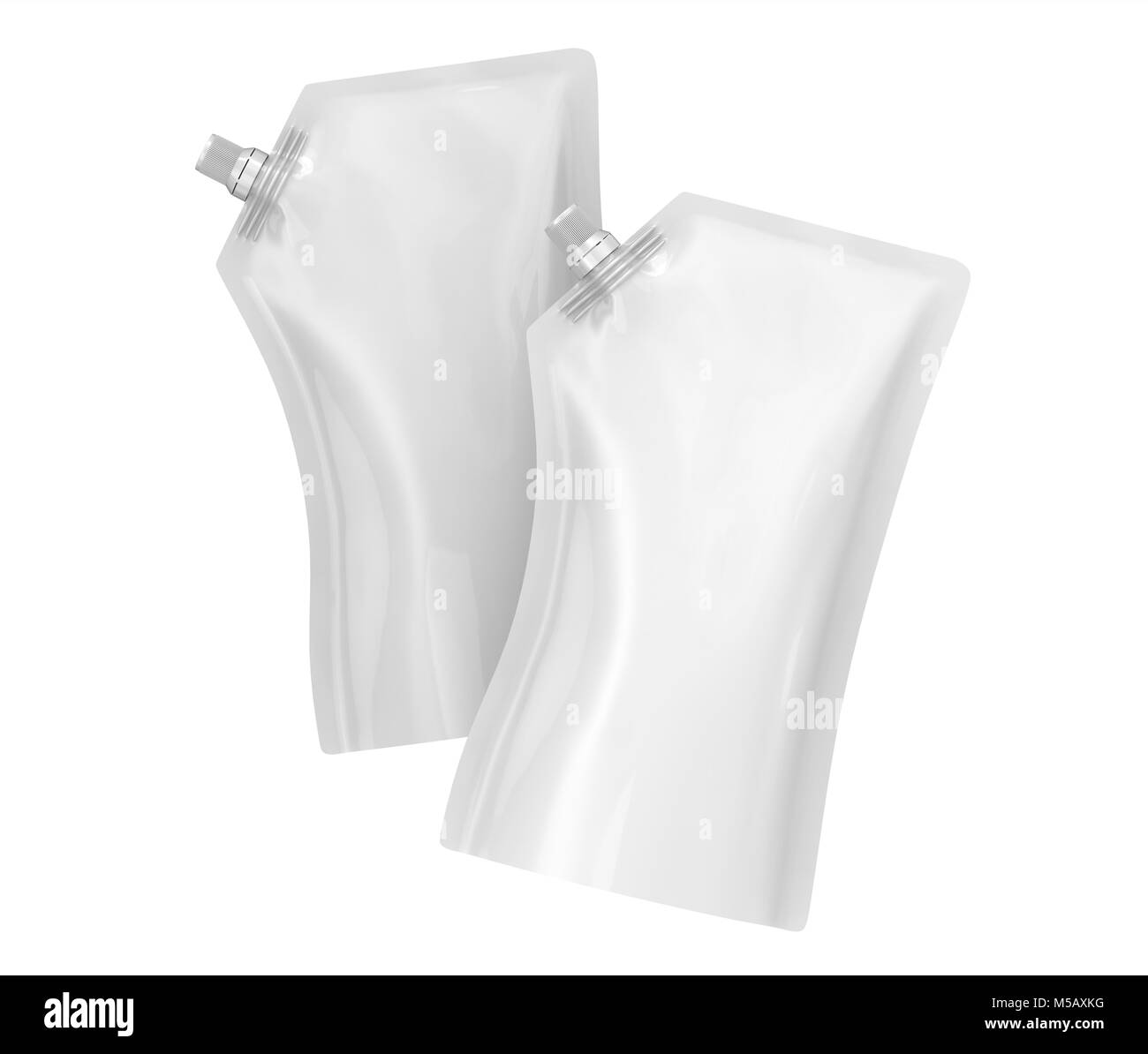 Detergent refill package, 3d render pouch bag mockup set with lid ...