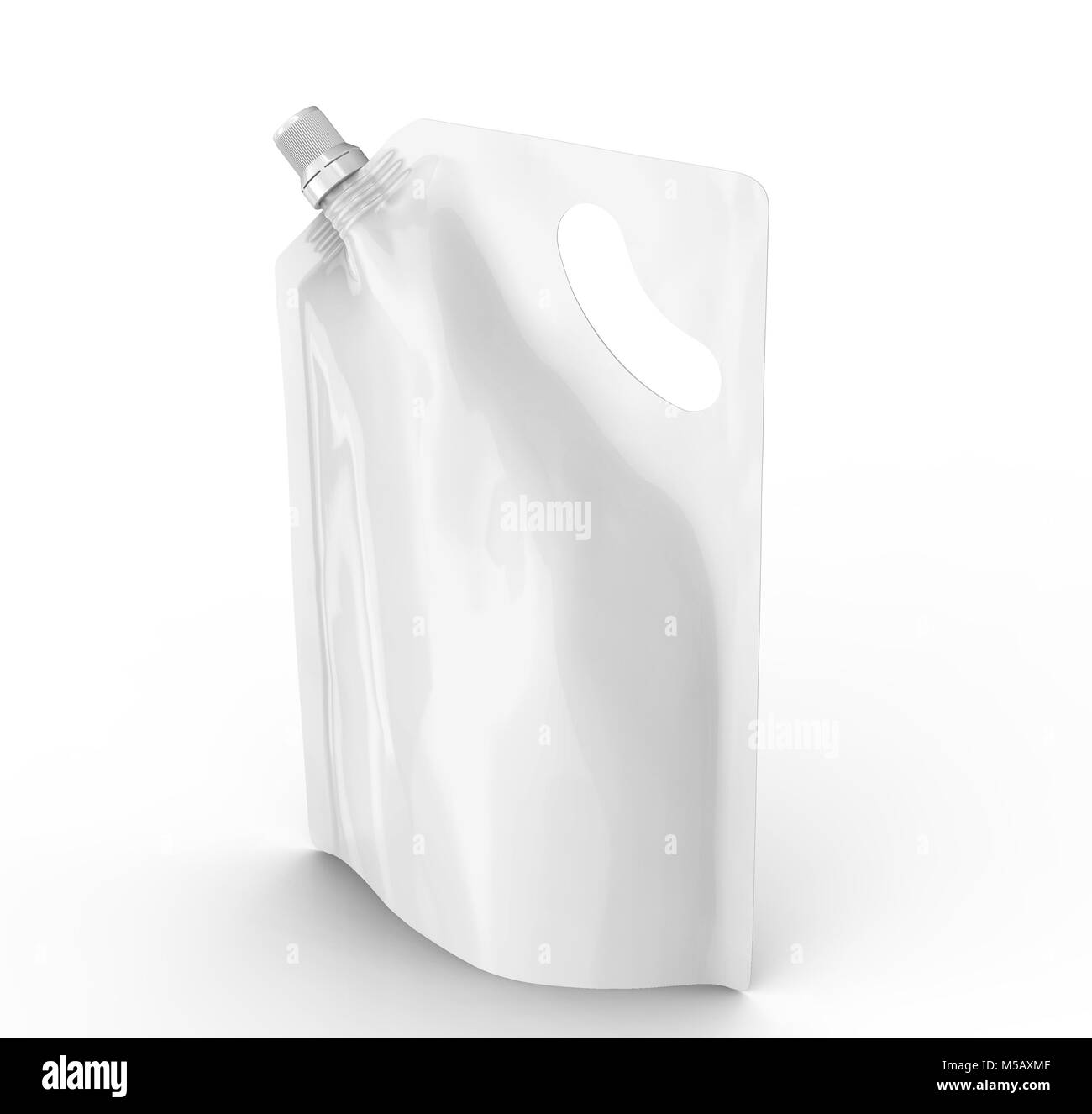 Detergent refill package, 3d render stand-up pouch bag mockup with lid ...