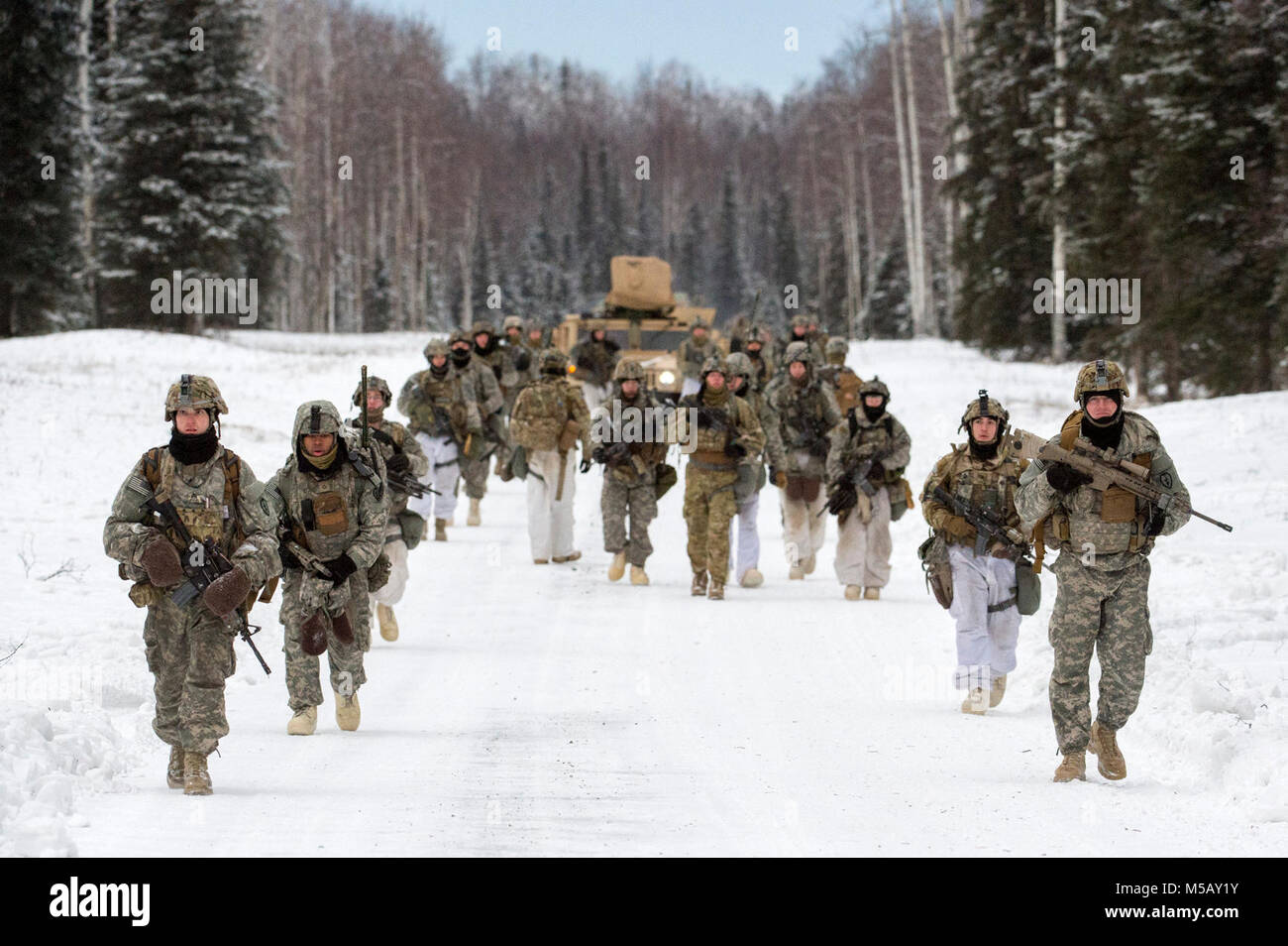 Soldiers assigned to Charger Company, 1st Battalion, 5th Infantry ...
