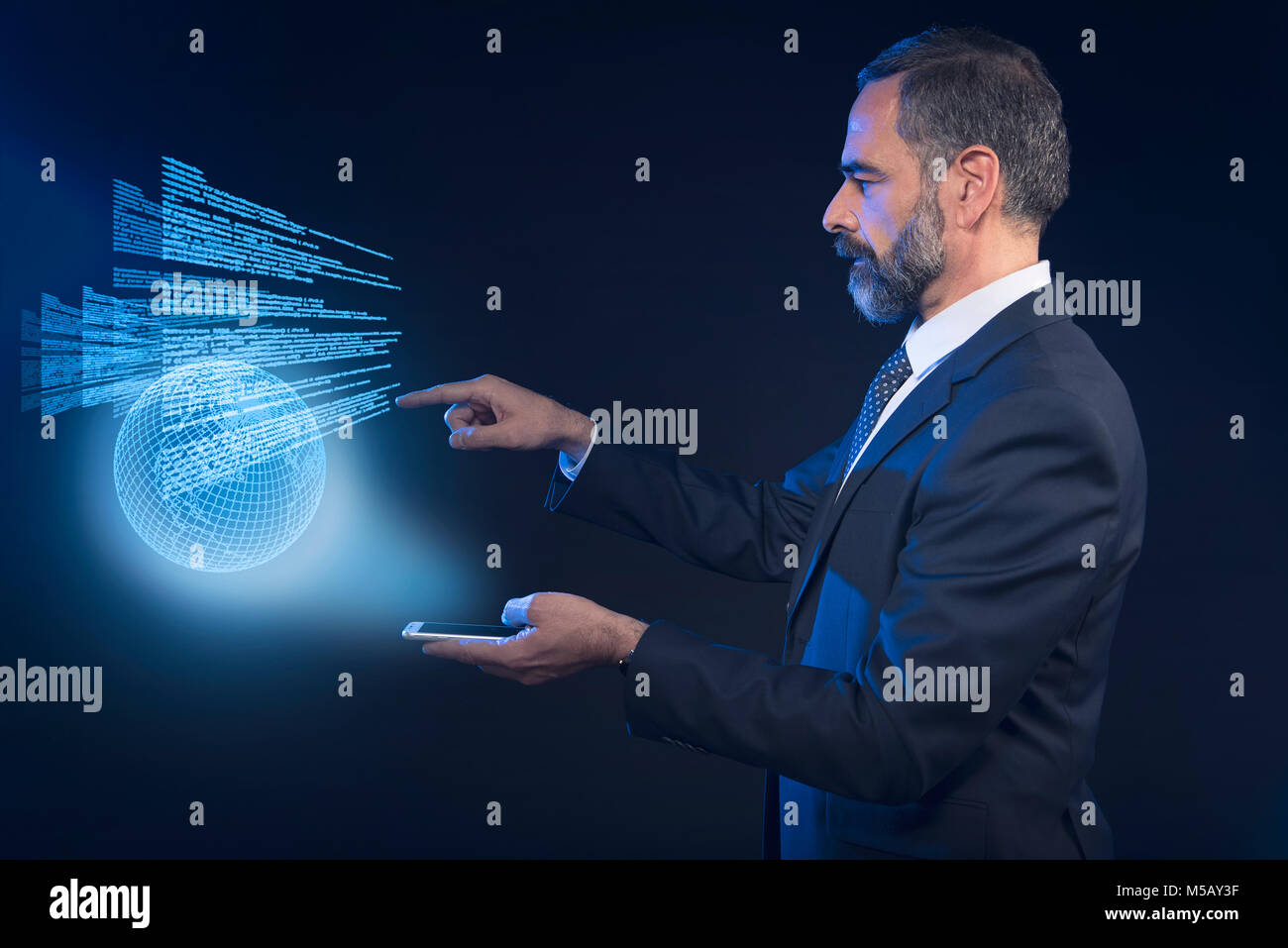 Going through global international information Stock Photo - Alamy