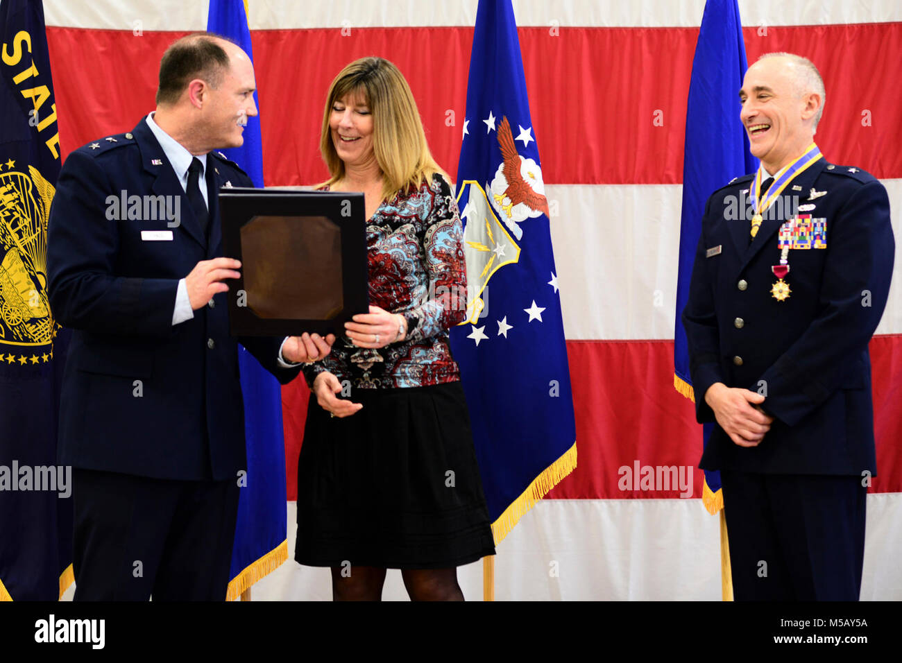 Maj. Gen. Michael Stencel, Adjutant General, Oregon, presents a ...