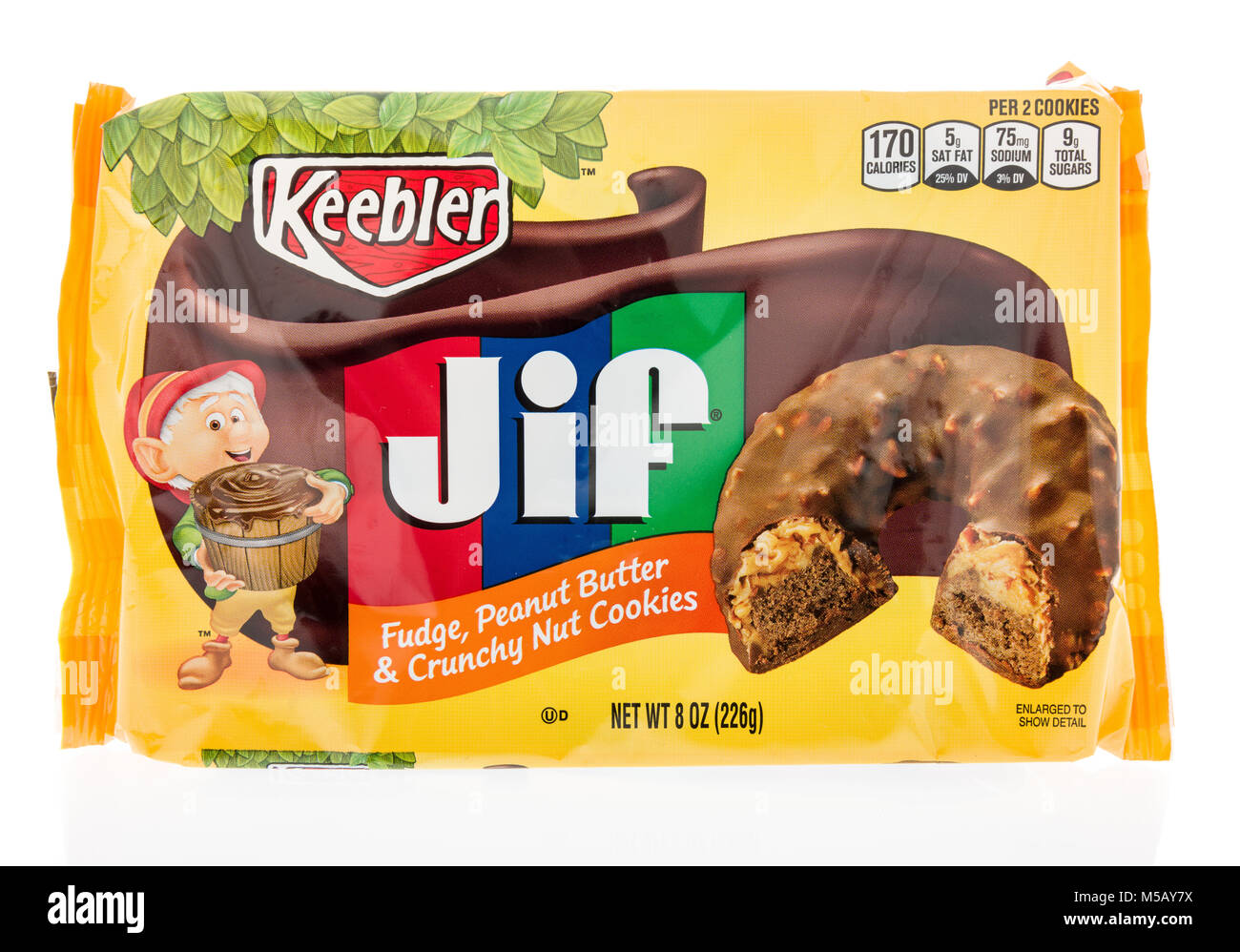 Winneconne, WI - 22 January 2018: A package of Keebler Jif crunchy nut ...
