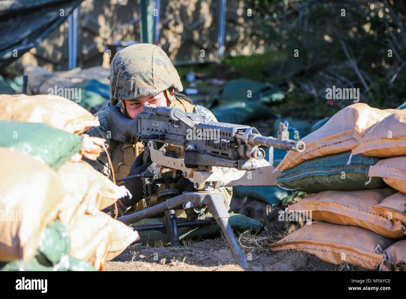U.S. Marine LCpl. Luis Ramirez, a native of Oxnard, California, with 2nd Platoon Ordinance ...