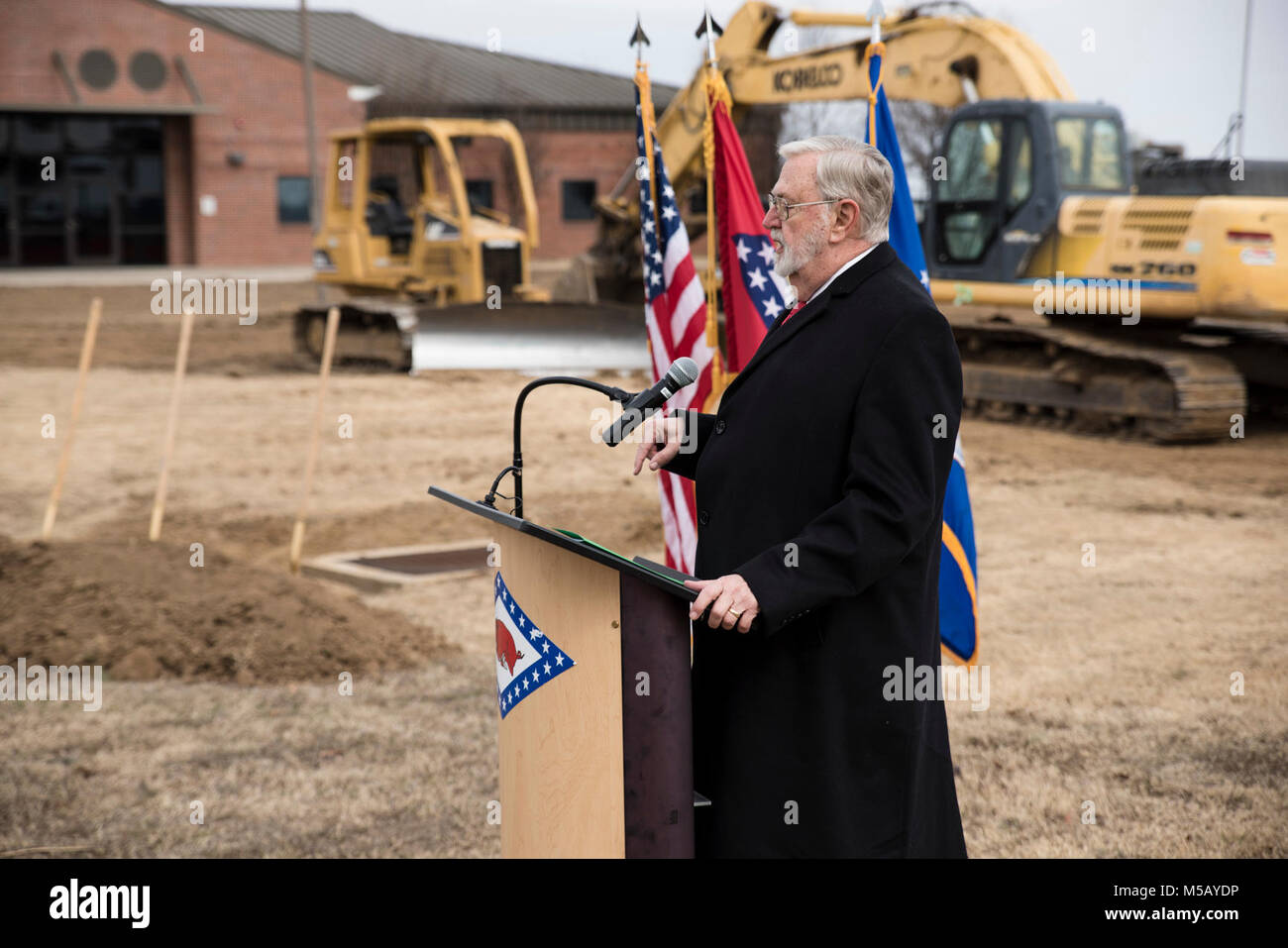 Fort Smith Mayor, Sandy Sanders, speaks at the ground breaking ceremony ...