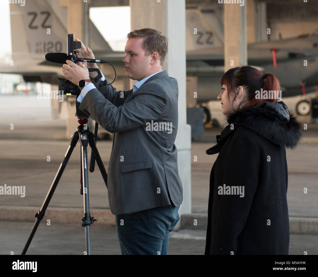 Jeff Martin, Defense News video reporter, and Valerie Insinna, Defense ...