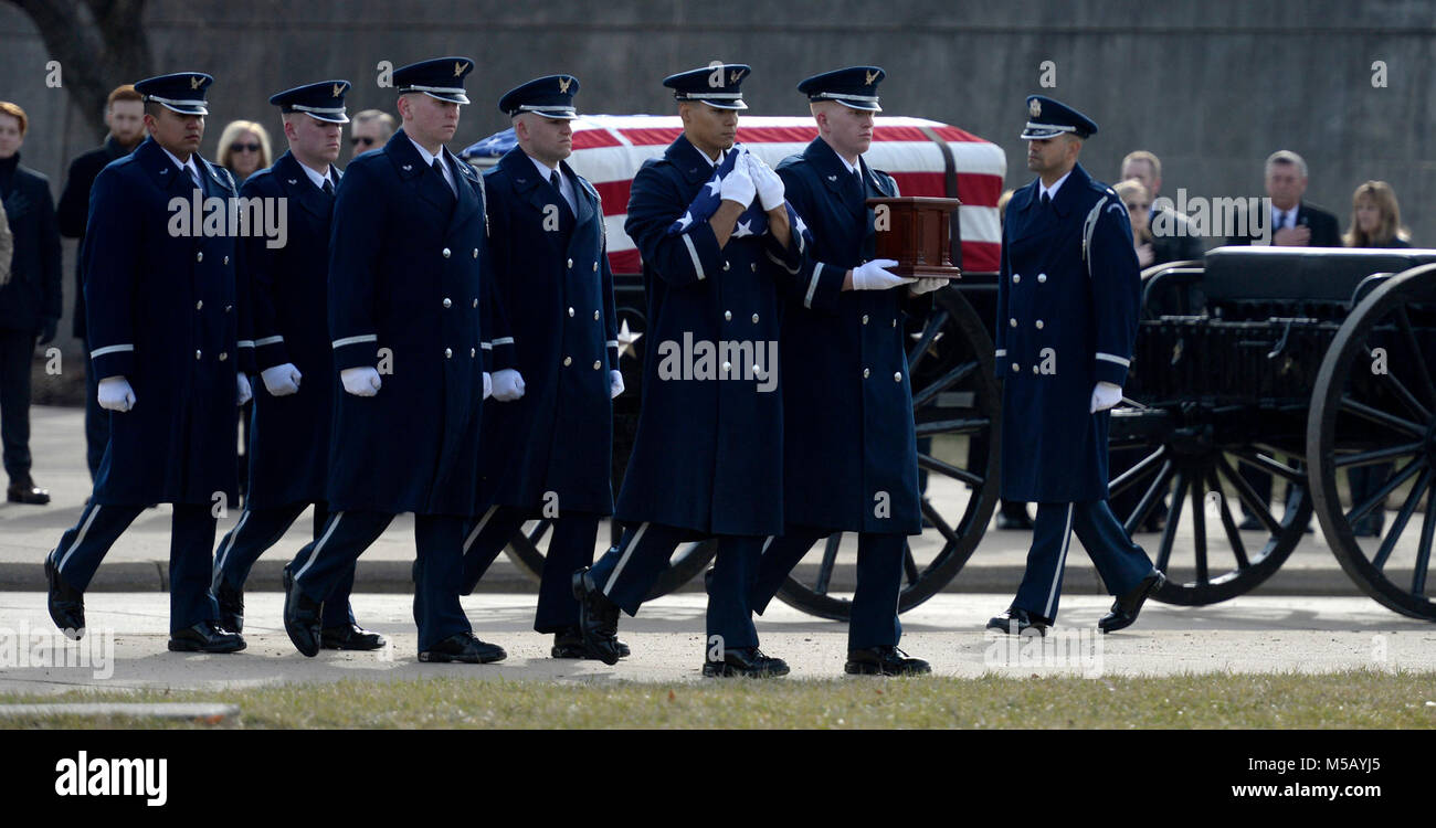 U.S. Air Force Ceremonial Guardsmen participate in the full honors ...
