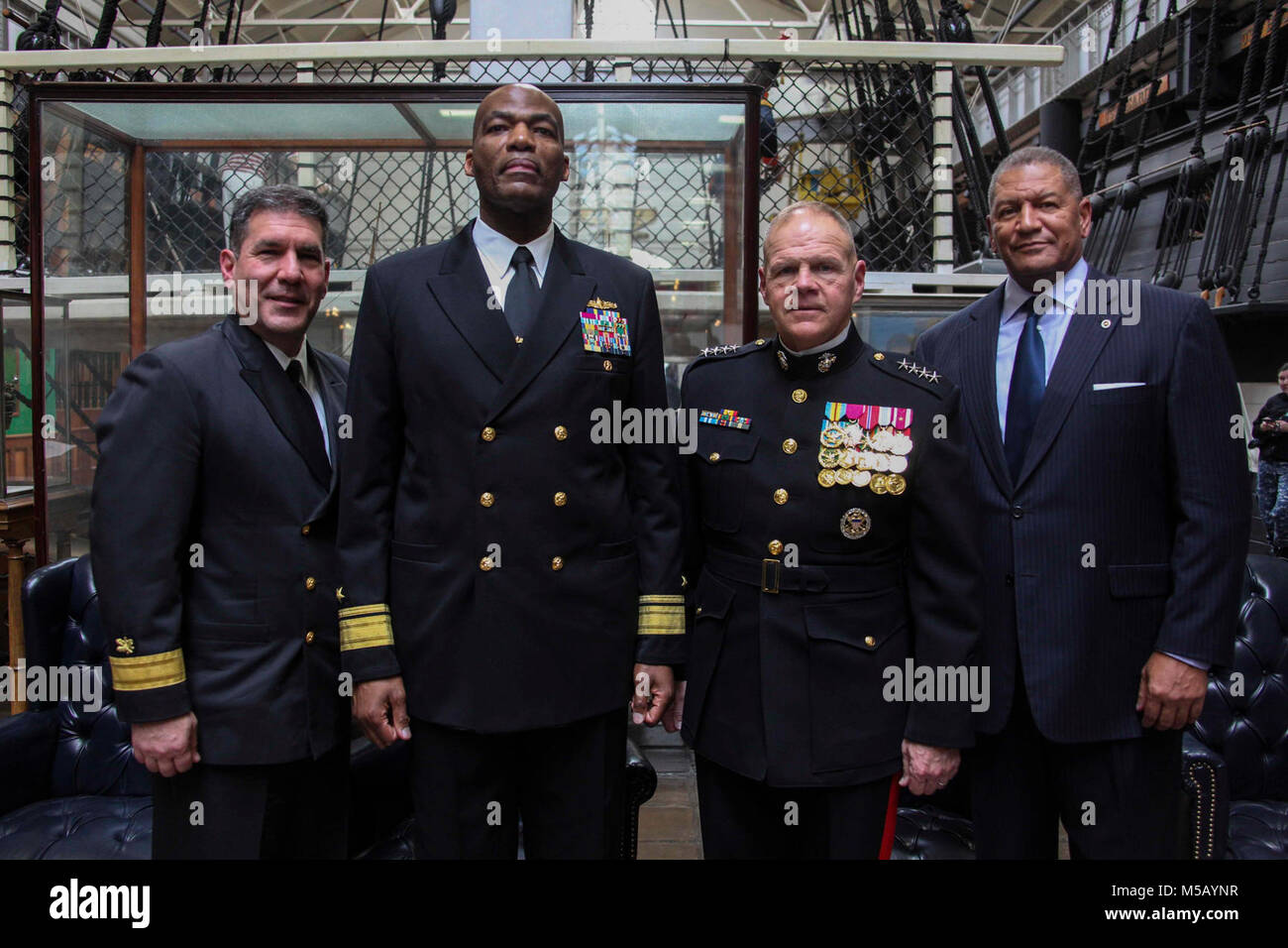 From left, Navy Rear Adm. Peter Stamatopoulos, retired Navy Rear Adm ...
