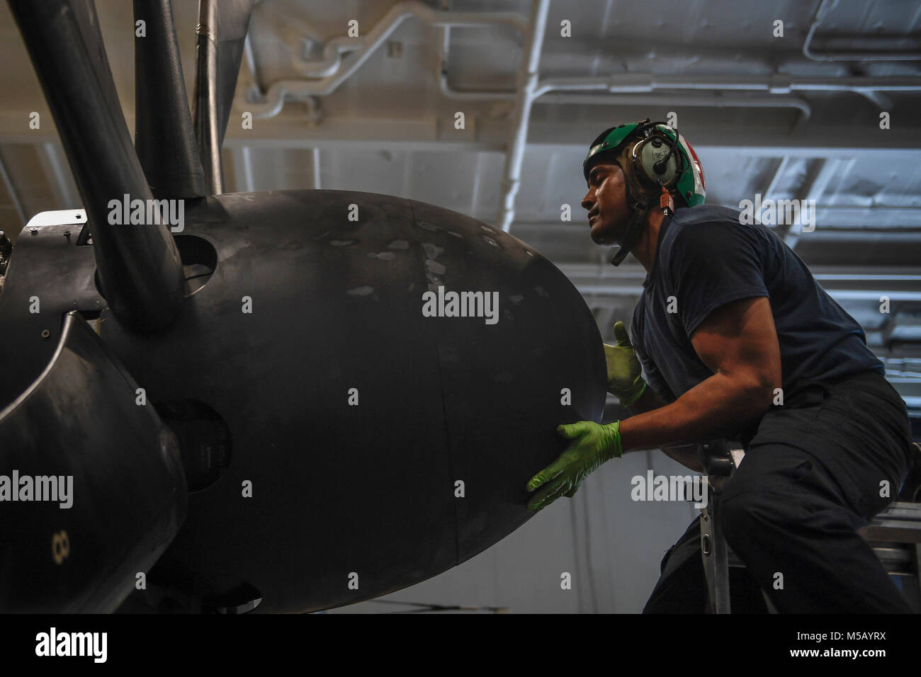 ARABIAN GULF (Feb. 14, 2018) Aviation Machinist’s Mate 2nd Class John ...