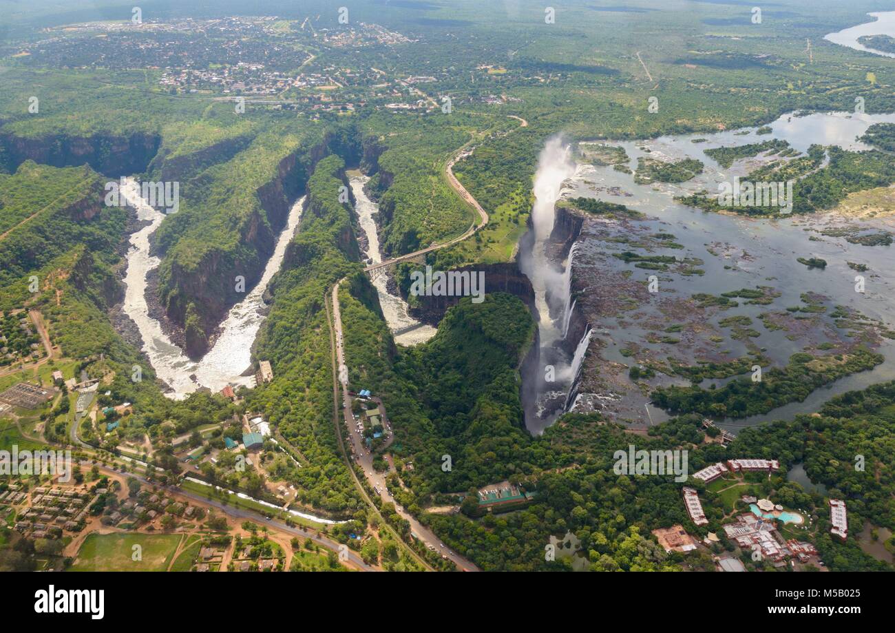Aerial View Of Victoria Falls High Resolution Stock Photography and ...