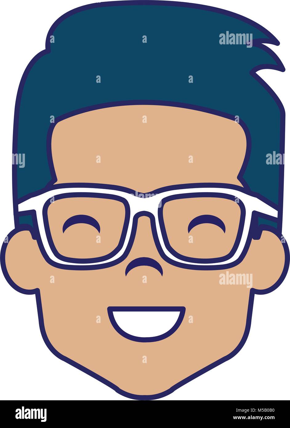 young man head with glasses avatar character Stock Vector Image & Art ...