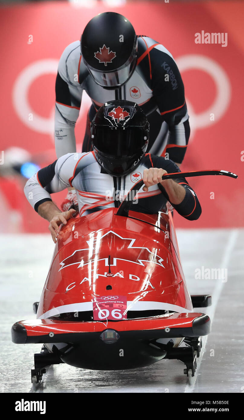 18th Feb, 2018. Canadian bobsleigh team A Canadian bobsleigh team ...