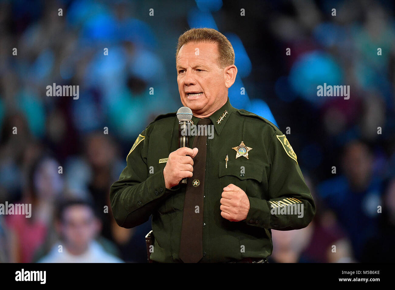 Sunrise, FL, USA. 21st Feb, 2018. Broward County Sheriff Scott Israel ...
