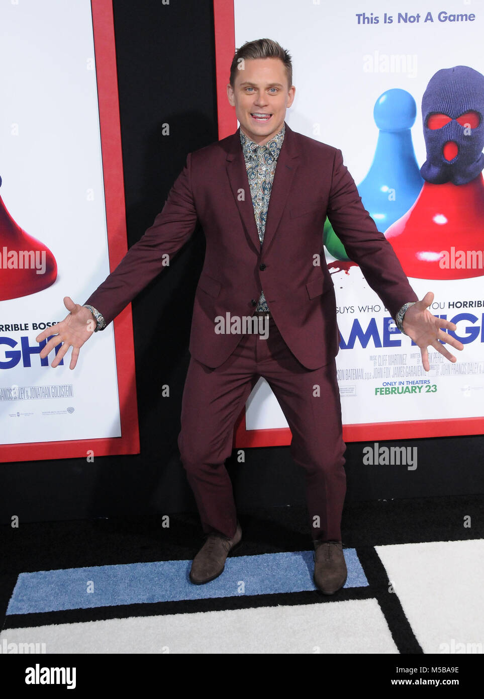 Hollywood, California, USA. 21st February, 2018. Actor Billy Magnussen ...