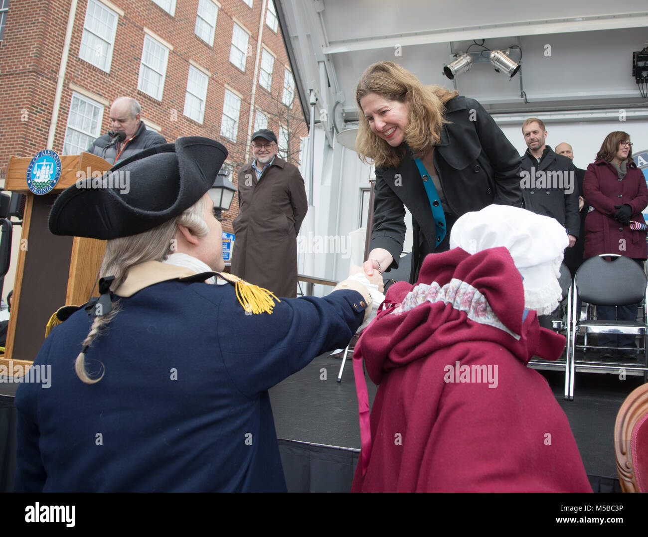 Alexandria Va. Mayor Allison Silberberg greets Brian Hilton and Kari ...