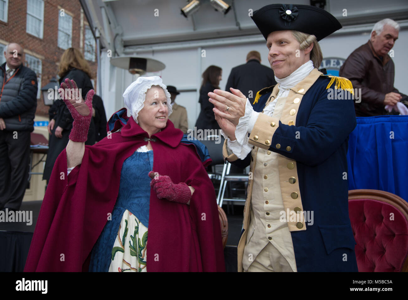 Brian Hilton and Kari LaBell as George and Martha Washington at the ...
