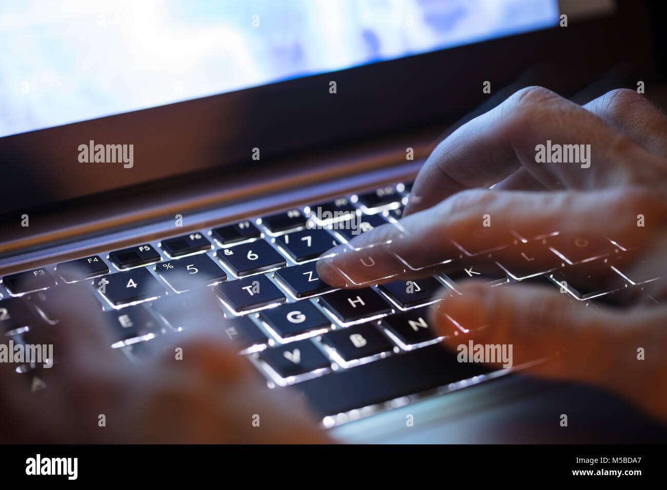 Person laptop typing letter hi-res stock photography and images - Alamy