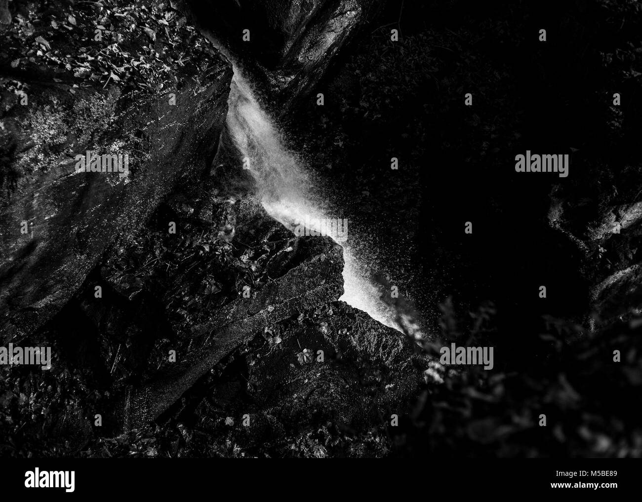 Long waterfall Black and White Stock Photos & Images - Alamy